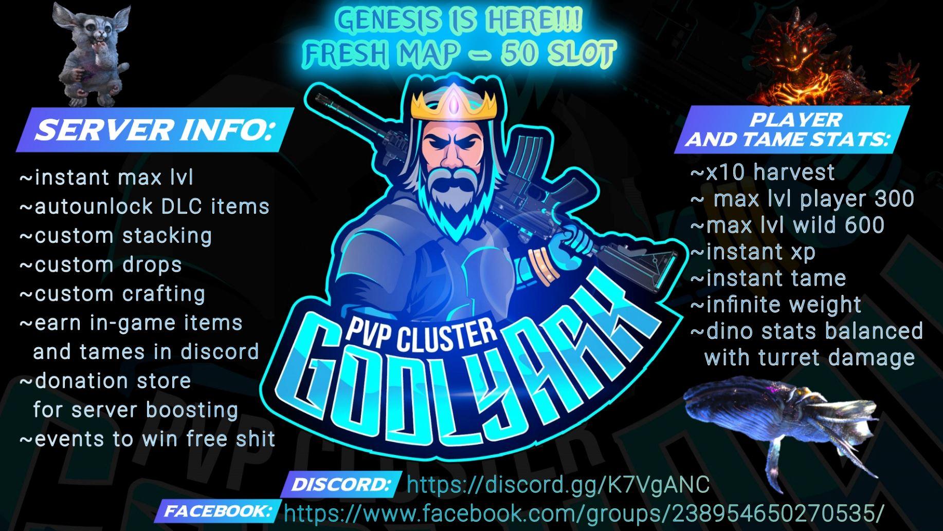 Godly Ark Cluster (PvP) Remastered, Boosted, Fresh wipe 1/10 - Server ...