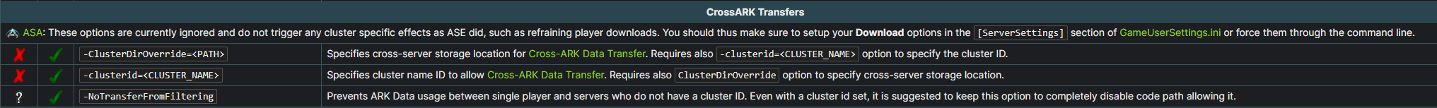 [ASA] - Can we prevent transfers from single player and other clusters ...